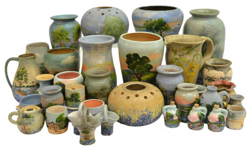 Large Texas Bluebonnet Art Pottery Collection