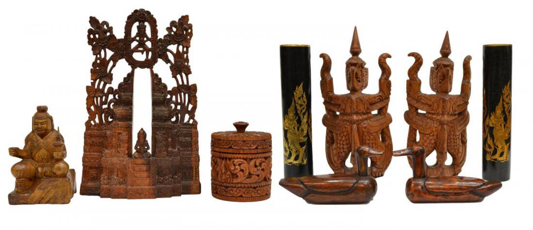 (9) Collection Of Southeast Asian Wood Carvings
