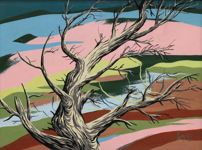 Harold A. Laynor, Tree, Painting On Masonite