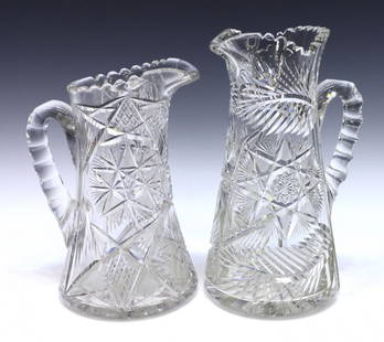 (2) Water Pitchers, American Brilliant Cut Glass