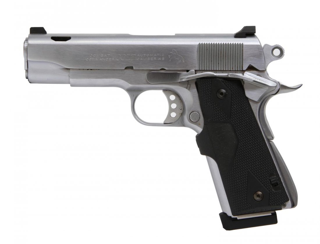 COLT COMBAT COMMANDER PISTOL, .45, LASER GRIPS