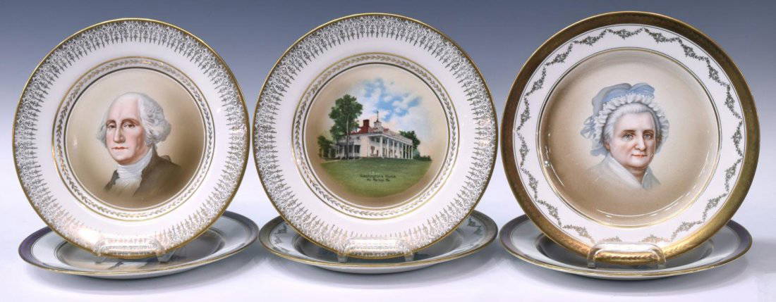 (6) Johnson Bros George & Martha Washington Plates