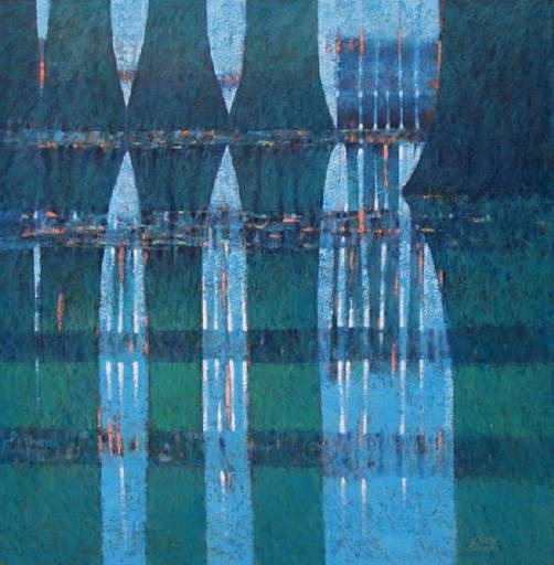 Lynn Sweat Painting, Abrstract Colors, Framed