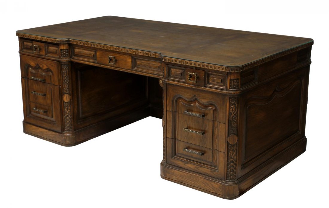 Vintage Romweber Viking Oak Desk - Oct 26, 2013 | Wickliff Auctioneers ...