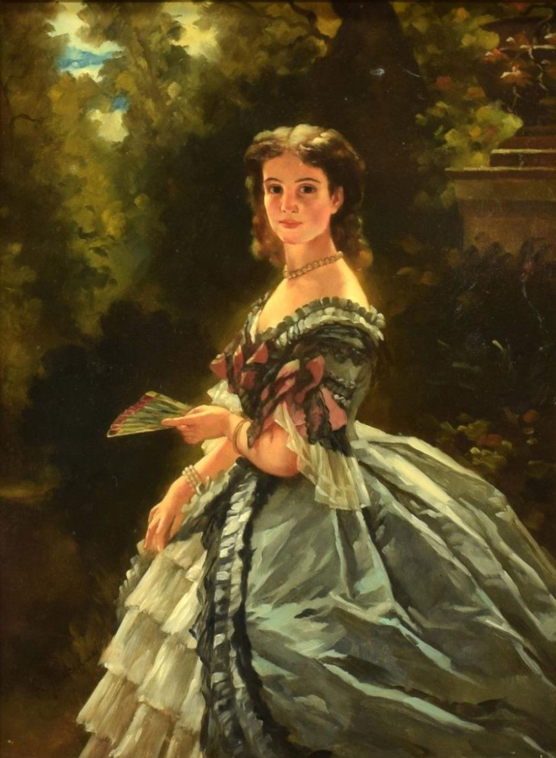 OIL PAINTING ON BOARD, PORTRAIT OF A LADY