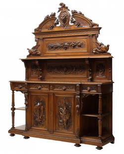 Italian Black Forest Walnut Hunt Board, 19th C