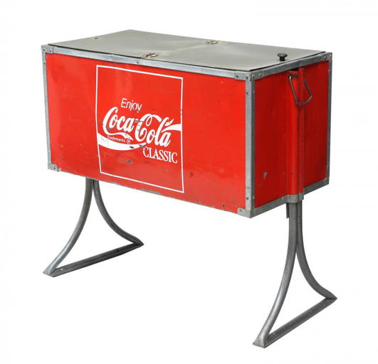 Vintage Coca Cola Ice Cooler On Stand