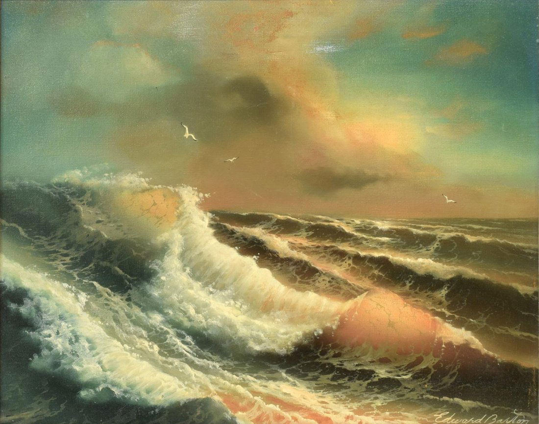 EDWARD BARTON (TEXAS 1926-2012) SEASCAPE PAINTING