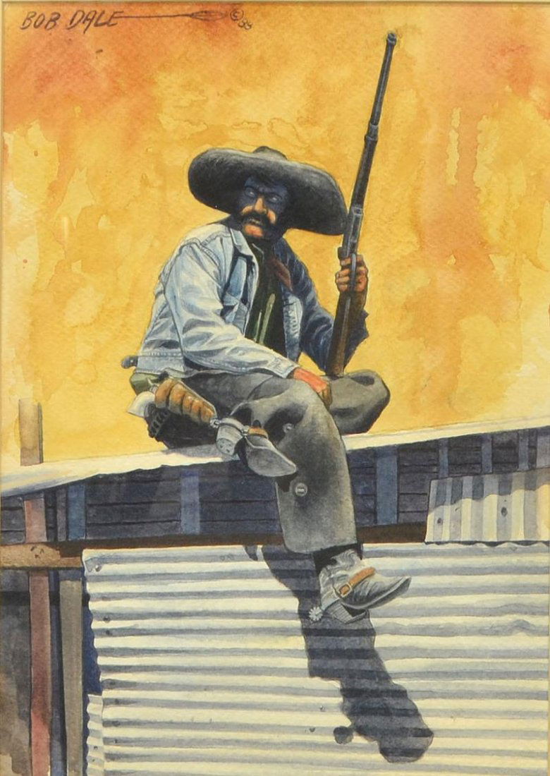 BOB DALE (TEXAS, 1928-2015), WESTERN WATERCOLOR