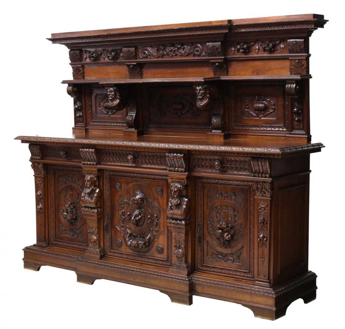 ITALIAN RENAISSANCE REVIVAL CARVED SIDEBOARD - Apr 24, 2016 | Austin ...