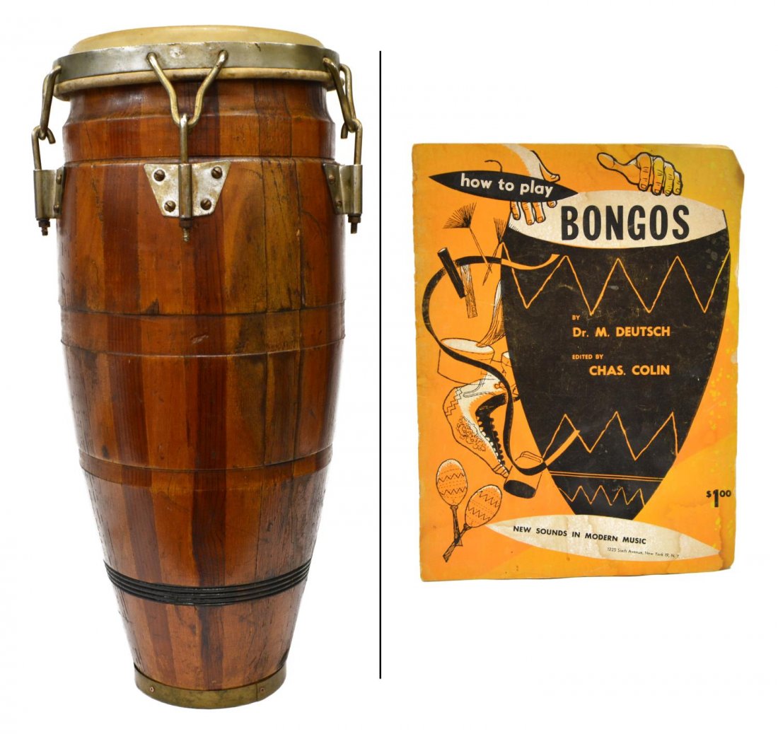 VINTAGE TALL BONGO DRUM