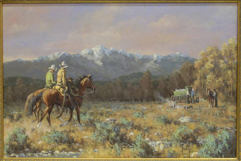 Jim Rey (b. 1939) Western Cowboy Painting