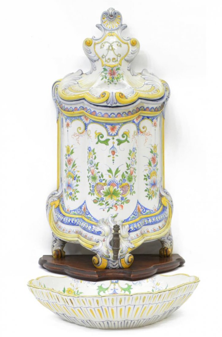 FRENCH HB CHOISY FAIENCE LLAVABO & BOWL, 1899