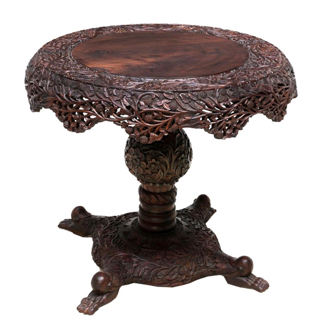 Profusely Carved & Pierced Center Table