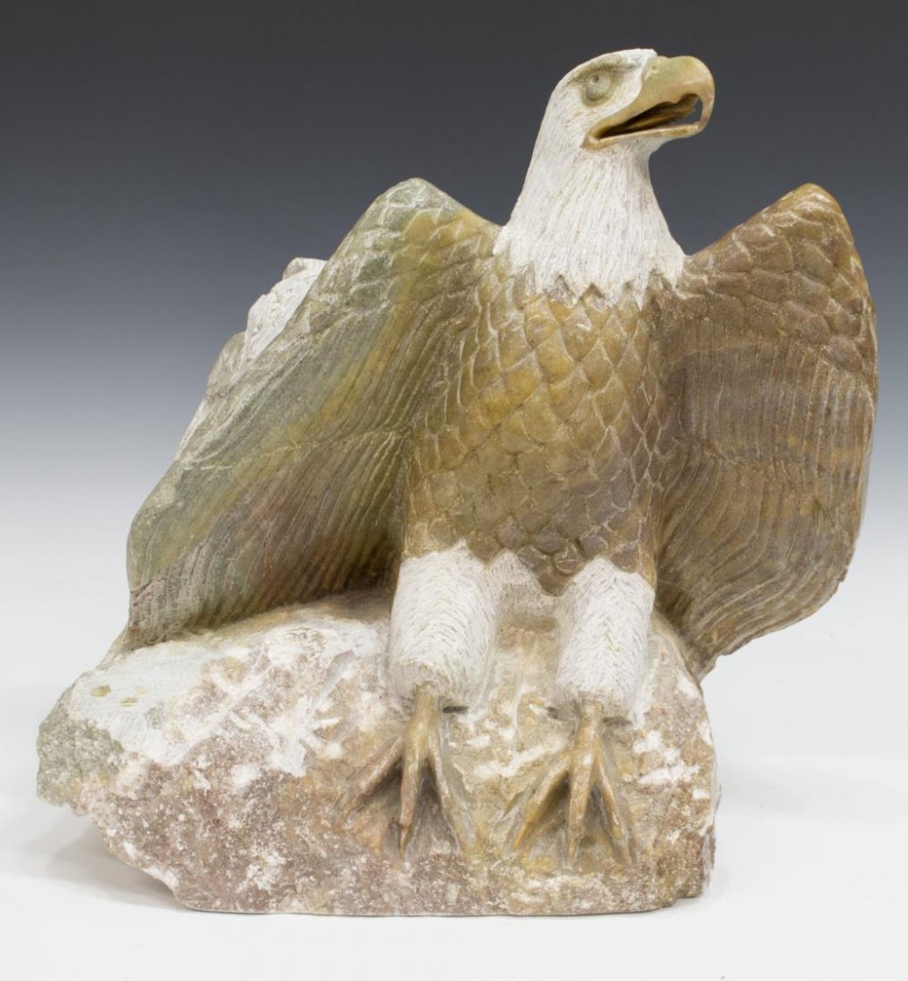 Mike Toledo (navajo) Stone Sculpture Indian, Eagle