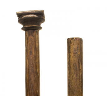 Pair Of Carved Wooden Architectural Columns