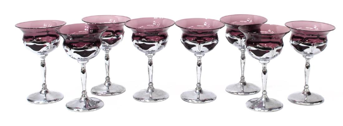 (8) Faber Bros Amethyst Liquor Cocktail Stemware