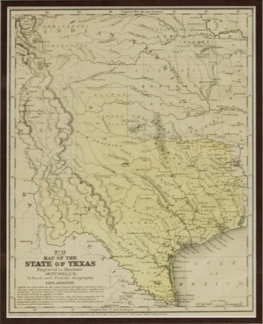 1846 S.a. Mitchell Map Of The State Of Texas
