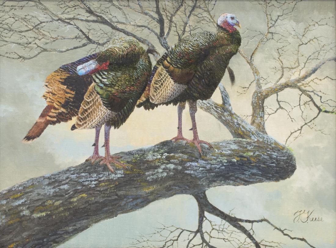 TRAVIS KEESE (TEXAS B. 1932) TURKEY OIL PAINTING