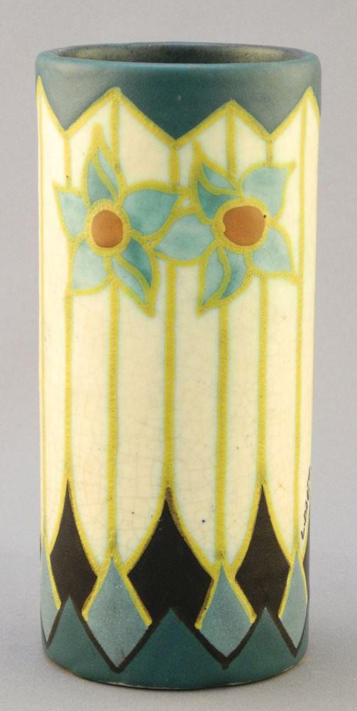 Louis Dage Art Deco Pottery Vase, 6" High.