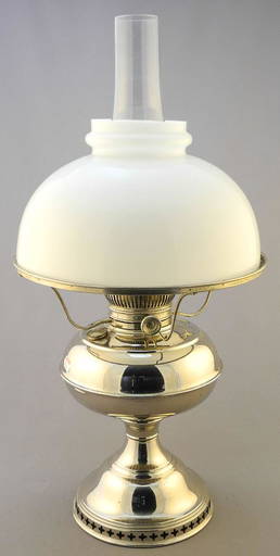 "rayo" Oil Lamp With Shade & Chimney, 21 1/2" High.