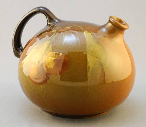 Owens Pottery Pitcher, Impressed Mark & Monogrammed, 5 1/2" High.