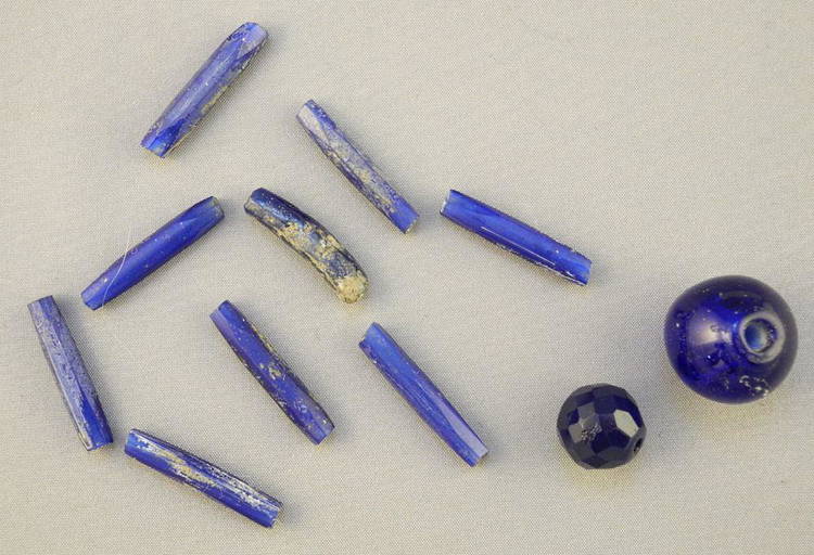 First Nations Collections of 18th C. Handmade Blue Glass Trade Beads ...