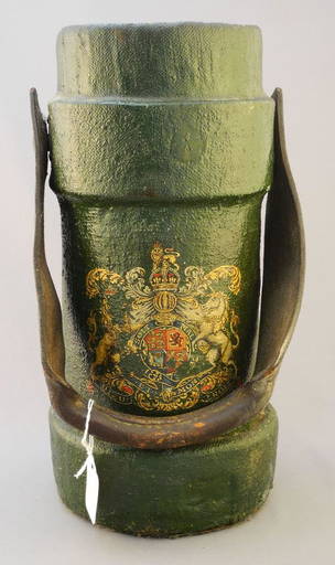 British Royal Navy 19th C. Leather Powder Bucket Powder Monkey's Bucket ...