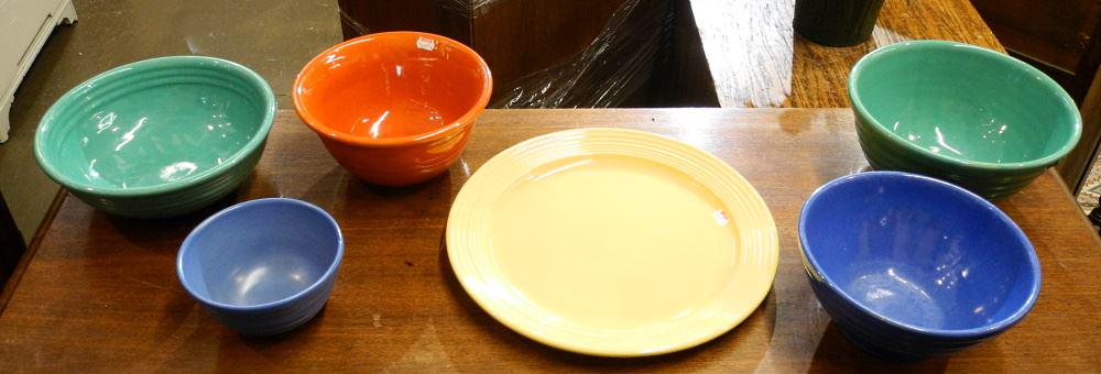 Collection Of Bauer Pottery Bowls & Dish (6 Pieces).