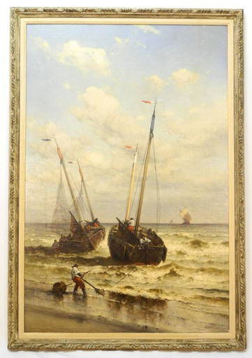 Oil On Canvas Signed Th.(theodore Alexander) Weber, 53 3/4" X 33 1/4 ...