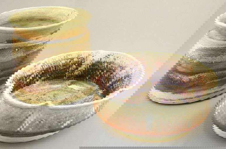 2 Pieces Of Pottery Signed Joseph Panacci, 8 1/2" & 5 3/4" Diameter.