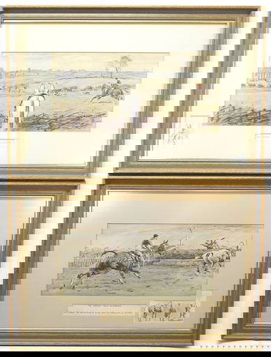 3 Snaffles Prints, 14 1/4" X 24 3/4" "views In Europe", "point To Point".