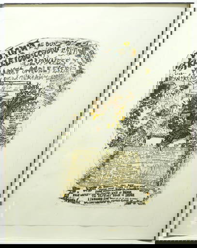 Mixed Media Print Signed Pat Martin Bates, 30" X 22 1/2", "flight Of ...