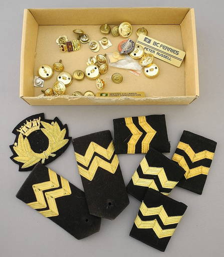 Collection Of Bc Ferries Buttons & Insignias.