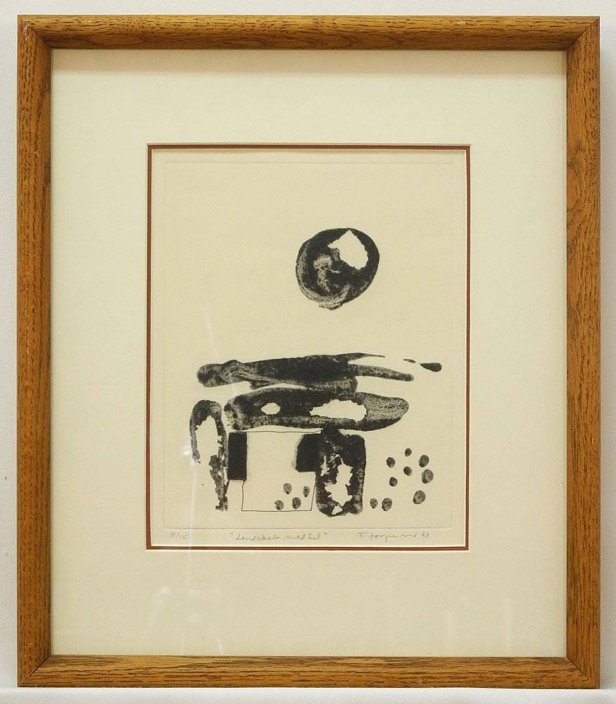 Print Signed F. (flemming) Jorgensen 67', 9 1/2" X 7 1/2", "landskab ...