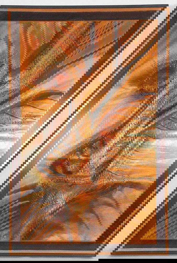 Metallic Design Studio Panel Signed Bernard Rohne'77, 23 1/4" X 15 1/8 ...