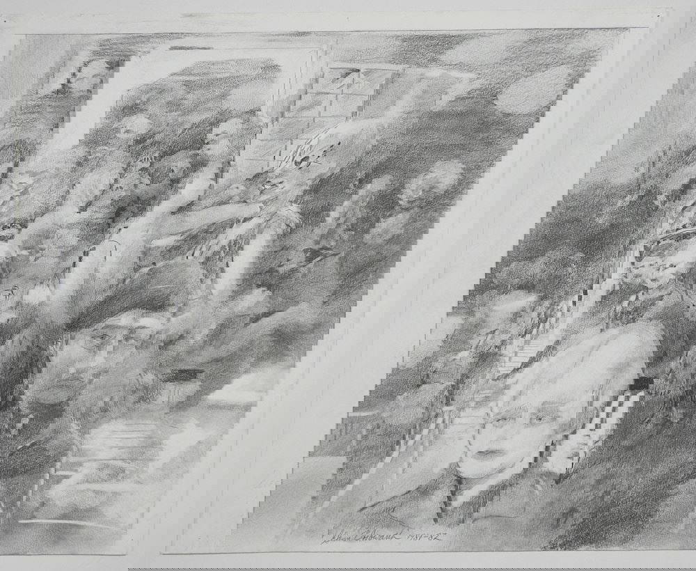 Graphite On Paper Signed Glenn E Howarth 1981-82, 18 3/8" X 20 5/8 ...