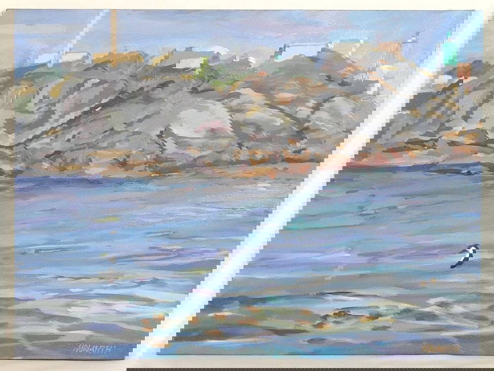 Oil On Canvas Signed Howarth, 18" X 24", "duck In Coastal Scene (h H14 ...