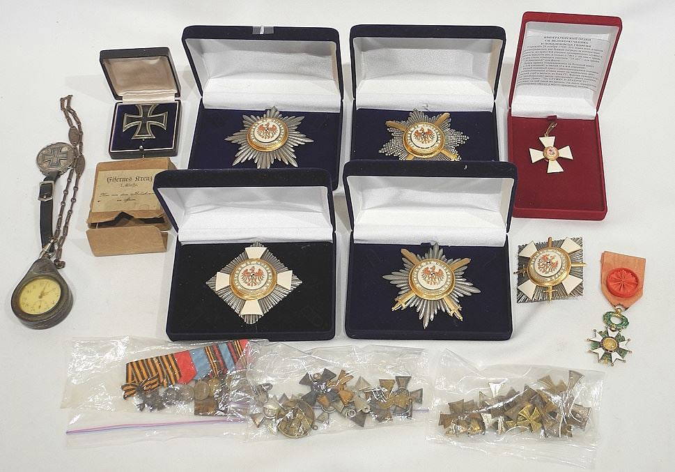 Collection Of Replica & Antique Prussian Breast Stars & Imperial German ...