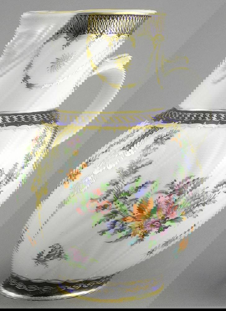 19th C. European Porcelain Pitcher, 8"h. Auction