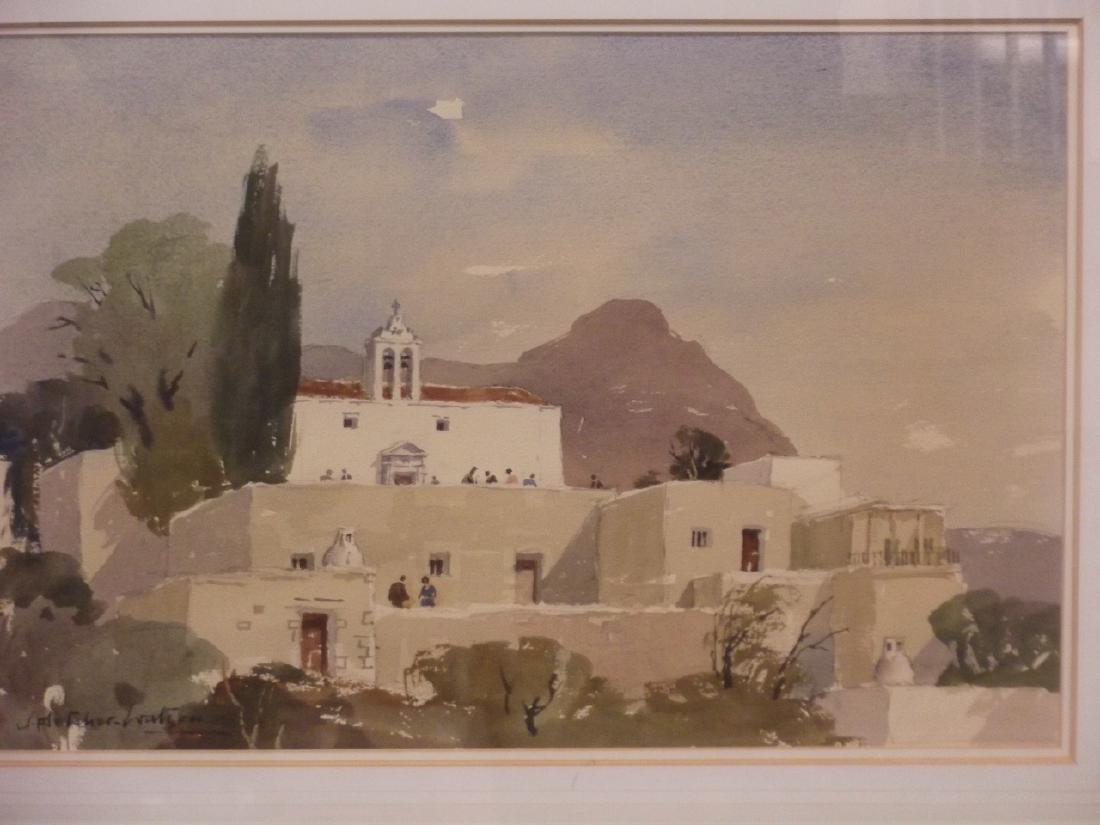 J. Fletcher Watson, Watercolour Of A Mountain Village