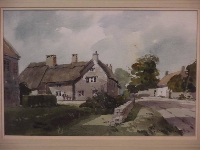 J. Fletcher Watson, Watercolour Of A Wiltshire Village,