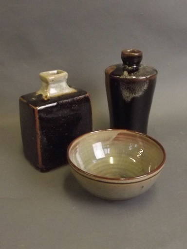 Three Pieces Of Japanese Studio Art Pottery, Impressed