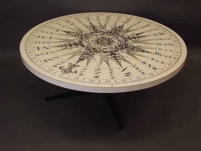 A formica topped occasional table with compass rose - Mar 16, 2016 ...