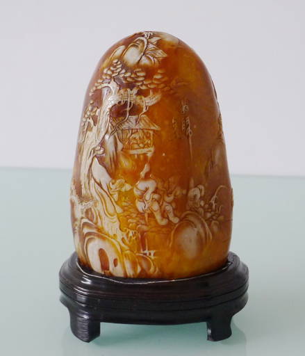 Chinese Shou Shan Stone Stamp Carving Decoration