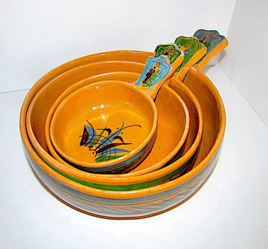 Vintage Mexican Stackable Pottery Set