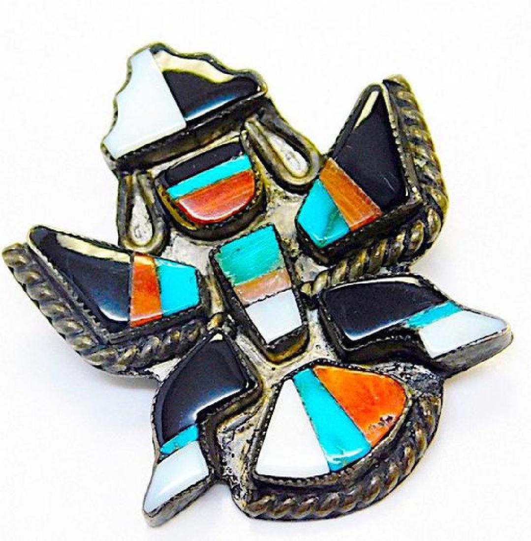 Old Pawn Zuni Knifewing God Sterling Silver Turquoise