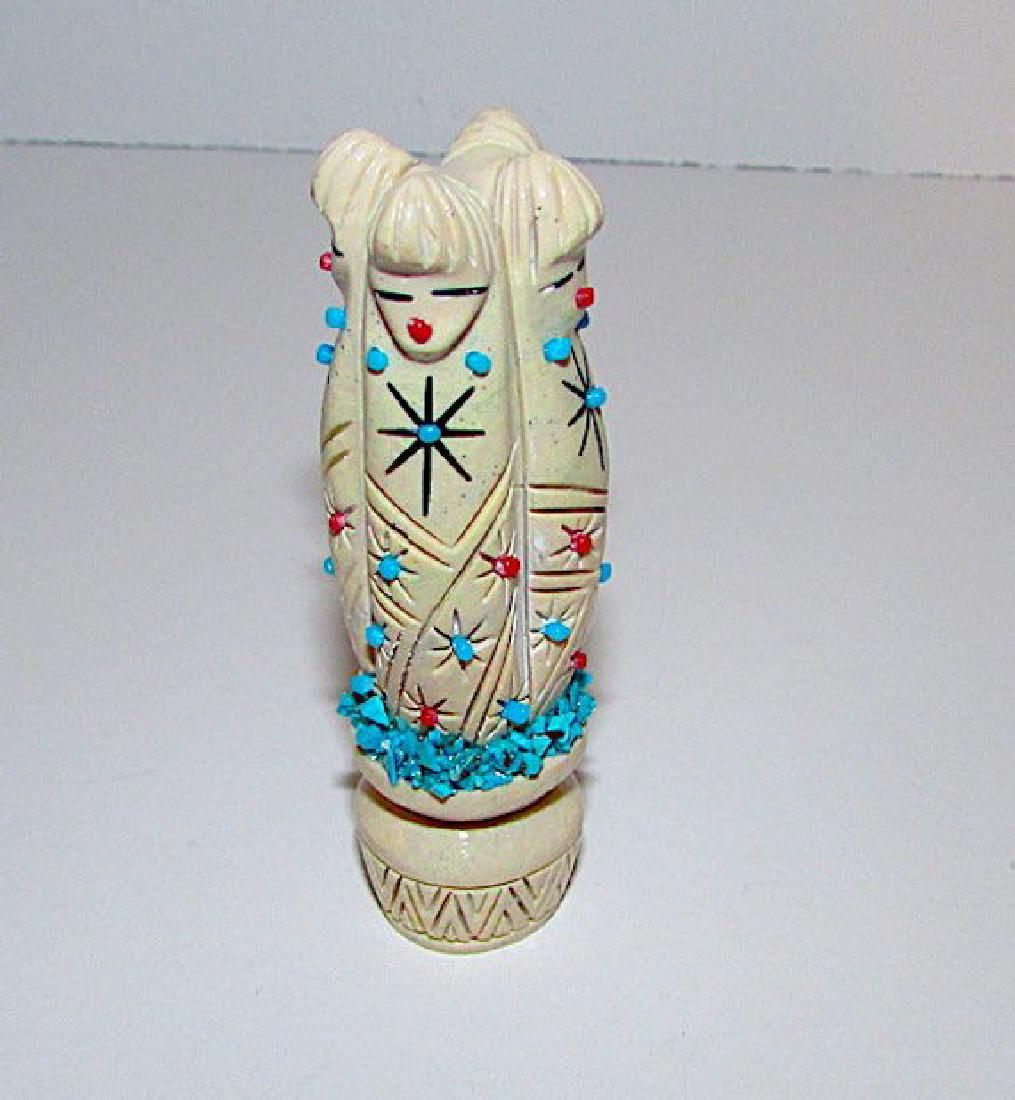 Zuni Picasso Marble Corn Maidens 3D Fetish Hand Carved