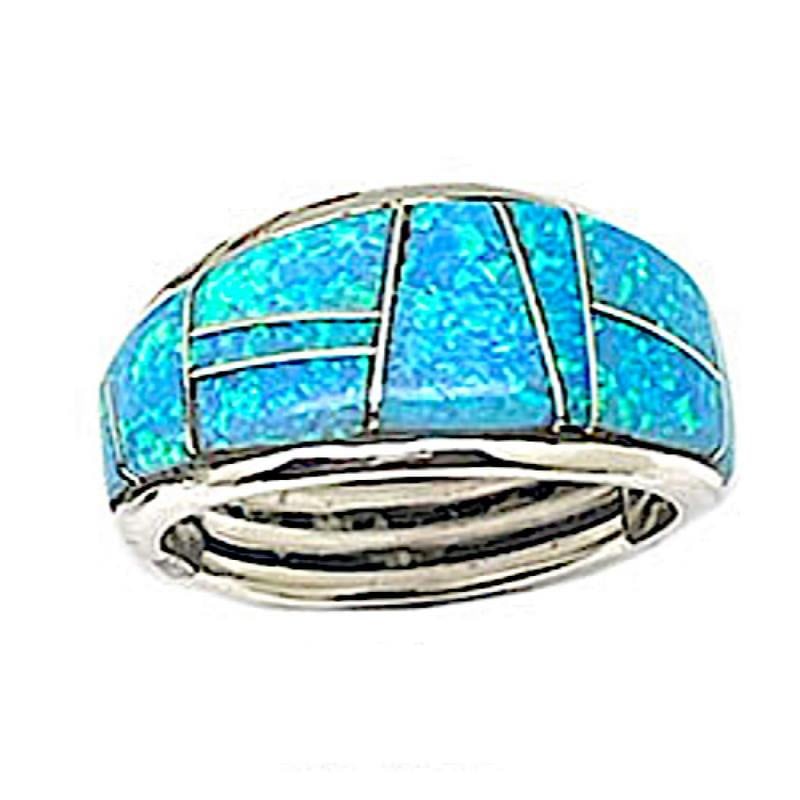 Navajo Opal Inlay Ring Sz 9 Sterling Silver Edison Yazzie Native ...