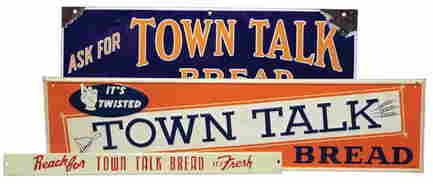 1938 Town Talk Bread Tin Sign. - Aug 22, 2014 | Dan Morphy Auctions in PA